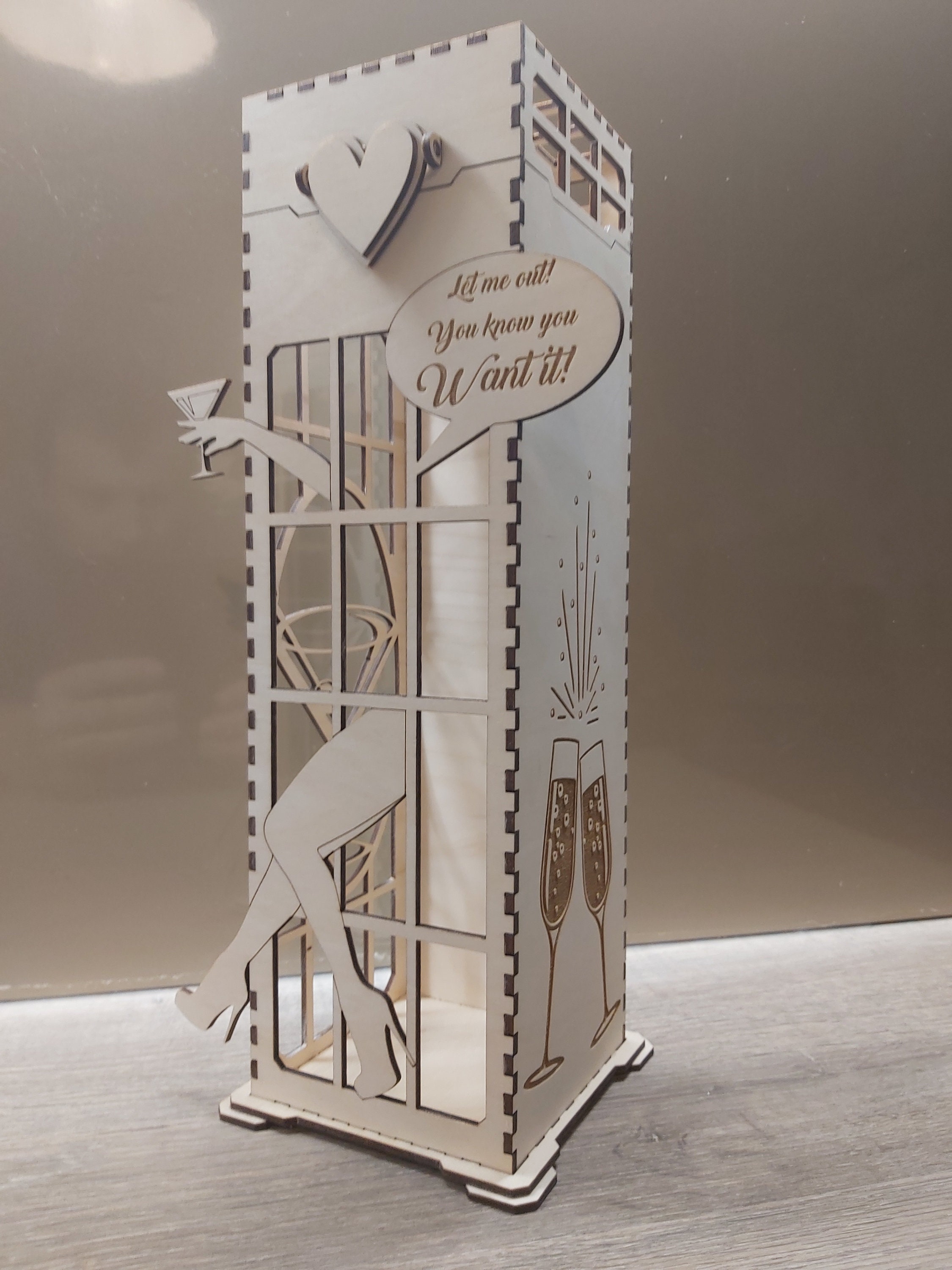 Jailed Cshmpagne Box Jailed Ledy Vine Box. Jailed Wine Box | Etsy Canada