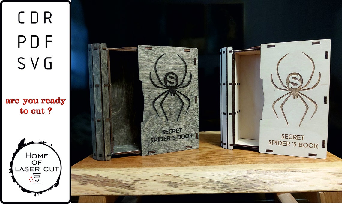 Slider Book. 3mm Laser Cut Files SVG PDF CDR Dxf Digital | Etsy