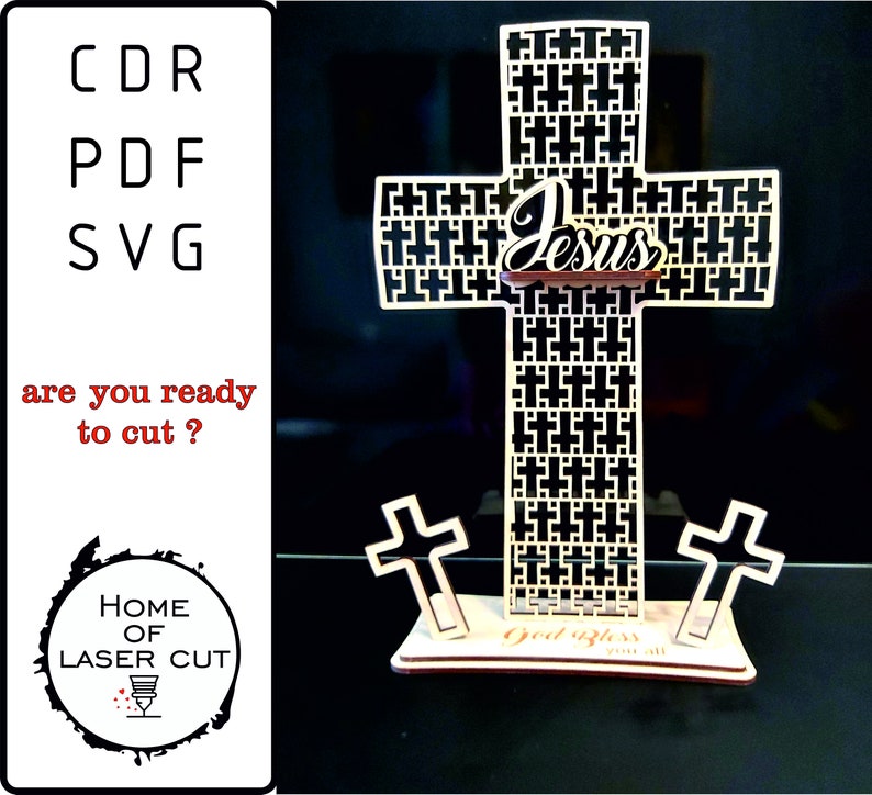 Religious Cross Jesus Cross Svg-cdr-dxf-pdf Laser Cut File. - Etsy
