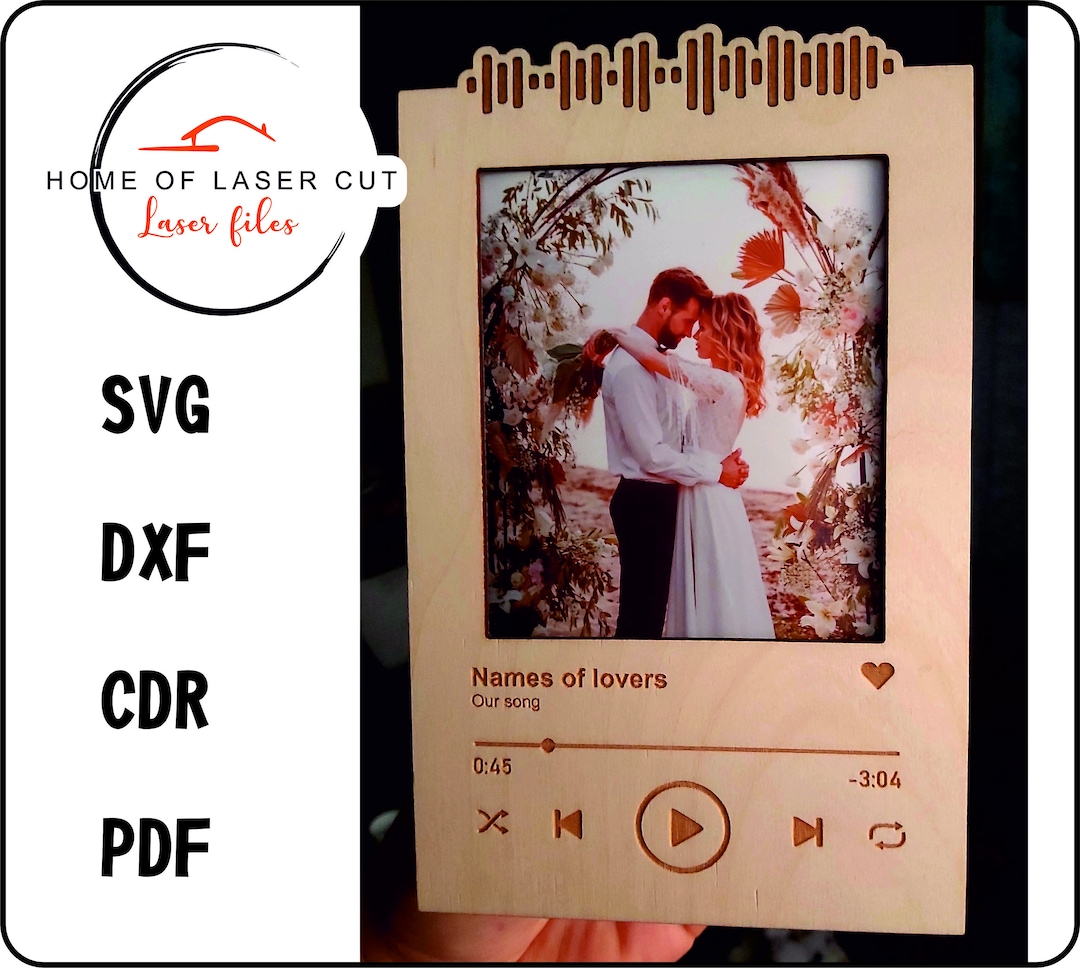 Photo Frame in Music Player Style, Laser File for 3mm&4mm Material, Svg ...