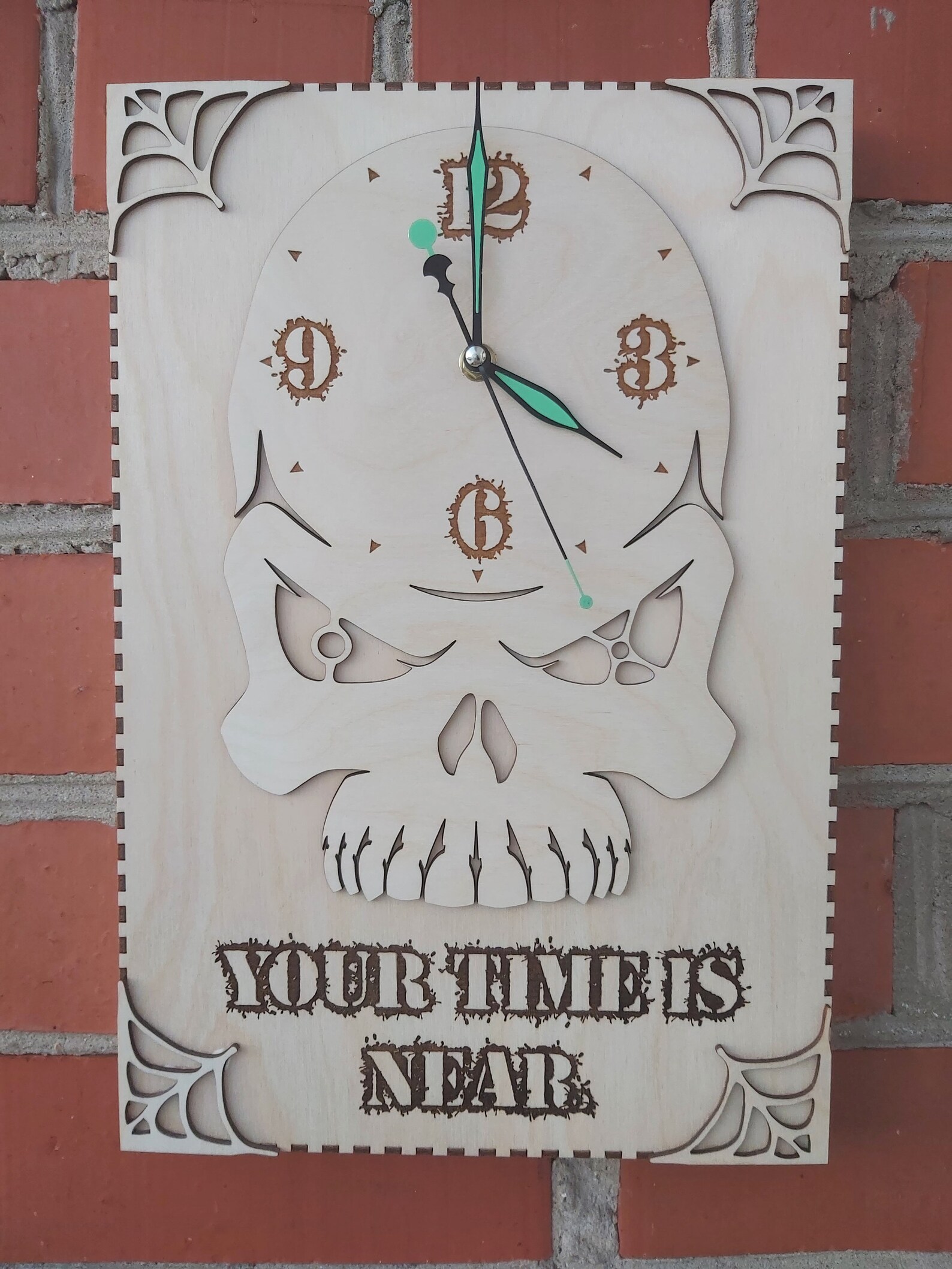 Skull Clock Cdr Pdf Svg File. Gothic Wall Clock - Etsy