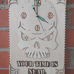 Skull Clock Cdr Pdf Svg File. Gothic Wall Clock - Etsy
