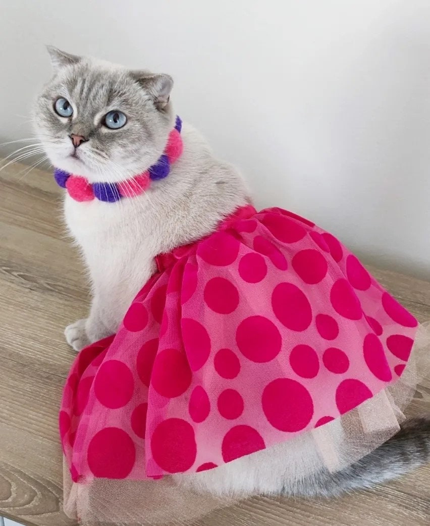 Pink Tutu for Cats Pink Cat Skirt Cat Costume Cat Birthday - Etsy