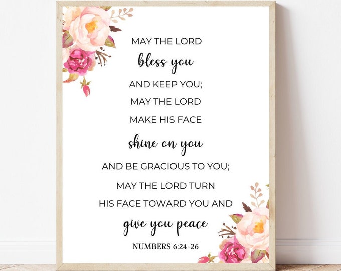 May the Lord Bless You and Keep You Watercolor Print, Benediction Wall ...