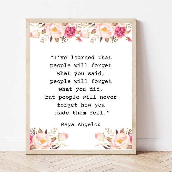 Maya Angelou Quote Wall Art - Etsy