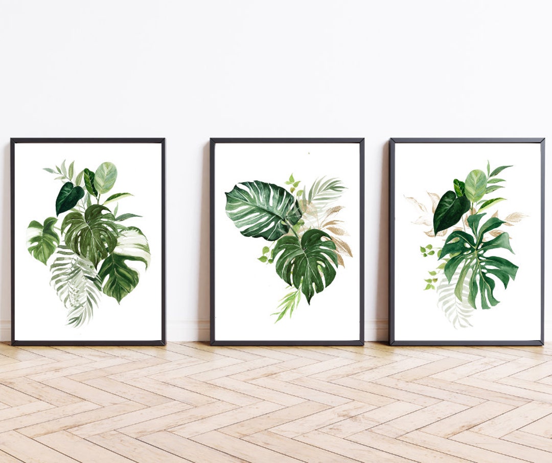 Monstera Prints Set of 3 Monstera Printable Wall Art Home Decor ...