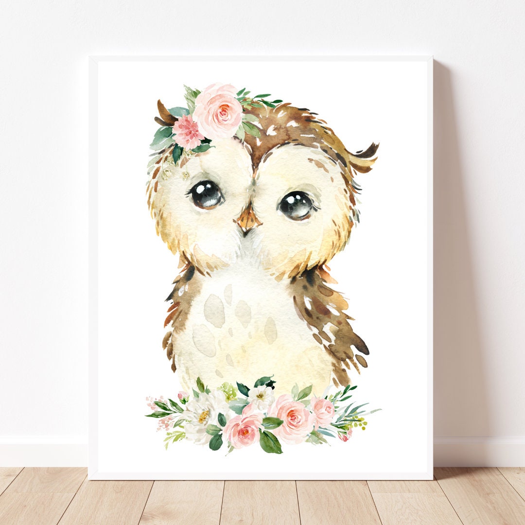 Owl Prints Owl Nursery Wall Art Kids Room Decor Baby Girl Nursery ...