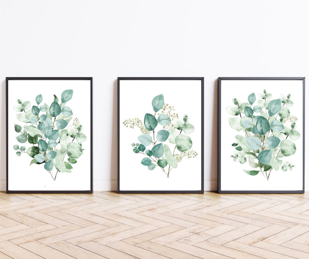 Eucalyptus Prints Set of 3 Eucalyptus Print Watercolor Eucalyptus ...