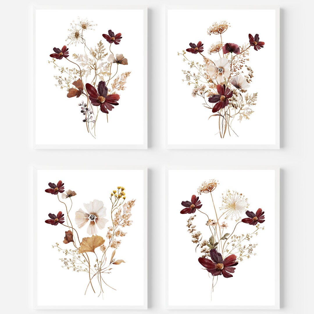Fall Prints Fall Printable Wall Art Fall Watercolor Wildflower Print ...