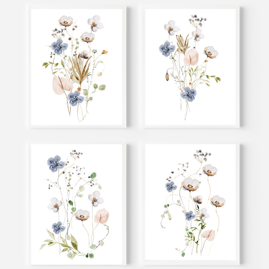 Wildflower Print Botanical Printable Artwork Watercolor Flower Meadow ...
