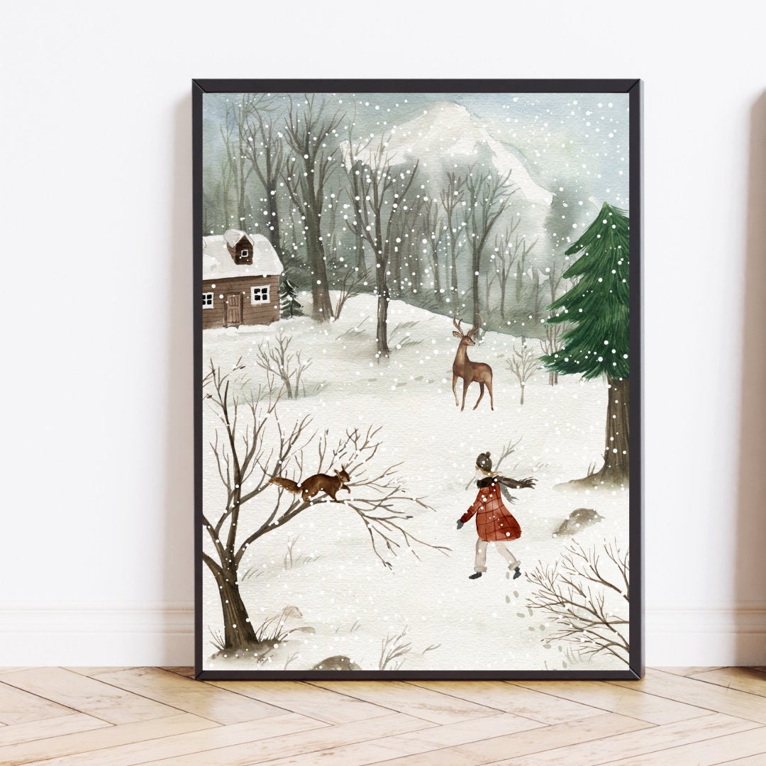 Winter Prints Download Winter Printable Rustic Holiday Decor Vintage ...