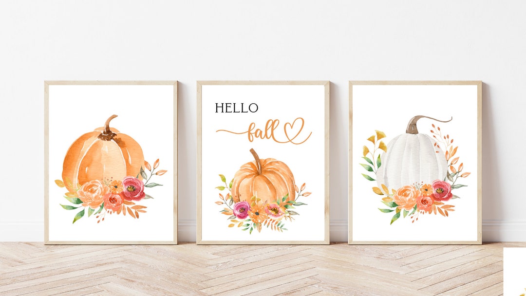 Set of 3 Fall Prints Pumpkins Prints Fall Signs Fall Printables Fall ...
