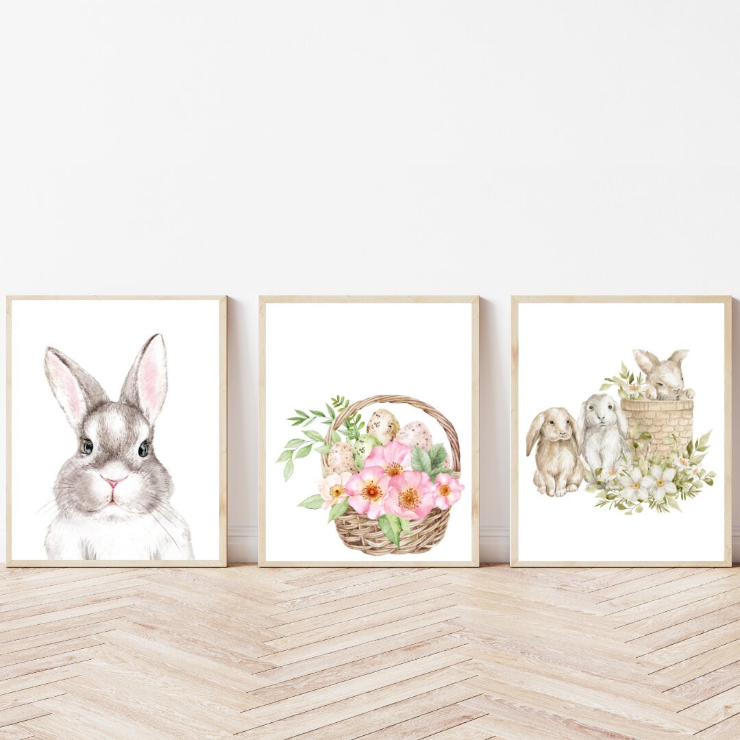 Custom Easter Prints Set of 3 8x8 Easter Printables Easter Decor ...