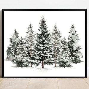 Winter Prints Download Winter Wall Art Winter Trees Print Snow Prints ...