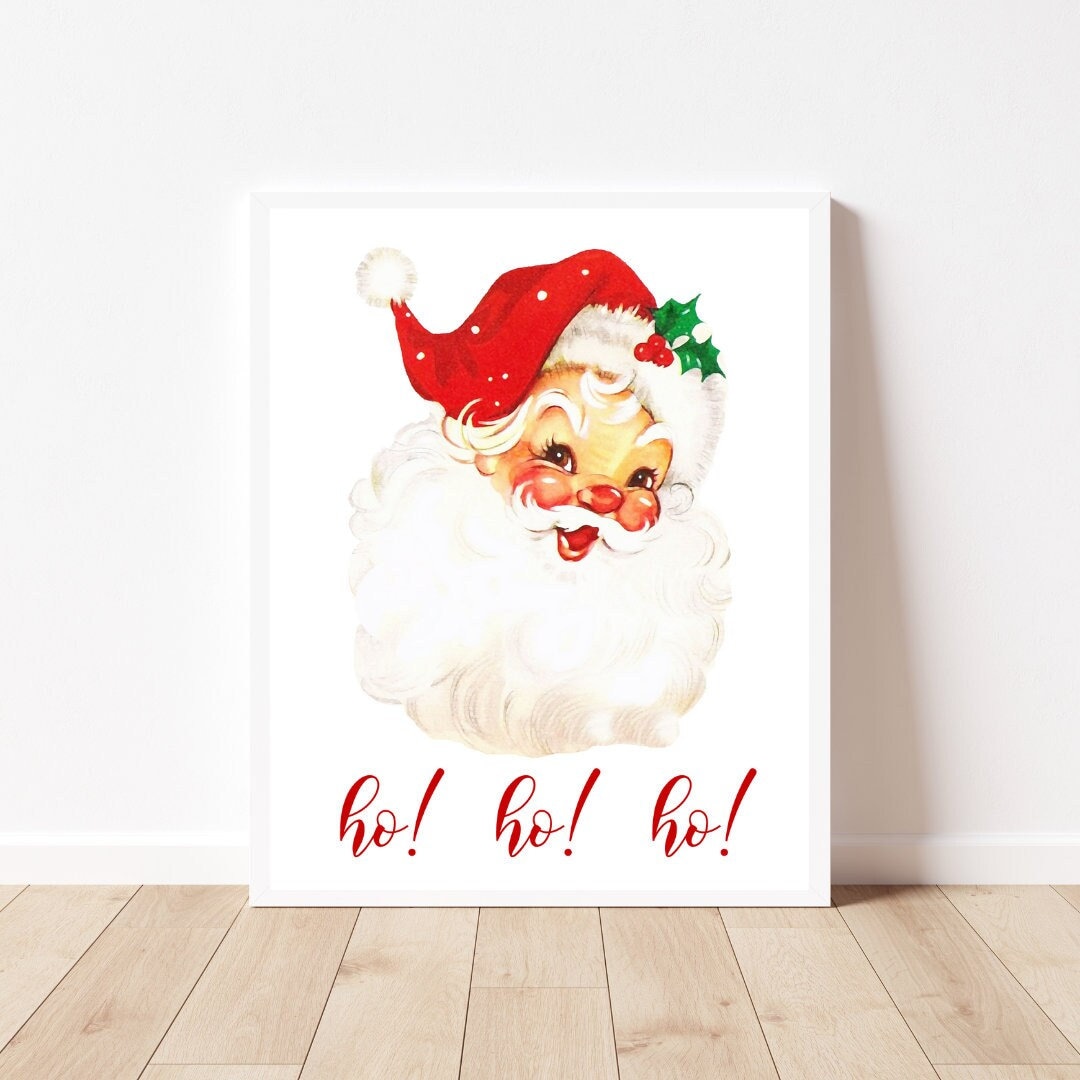 Vintage Santa Print Santa Printable Wall Art Santa Claus Print Vintage ...