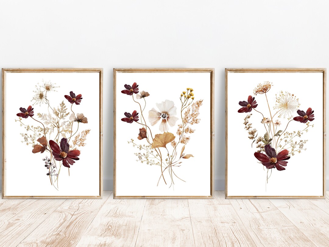 Autumn Print Fall Wall Decor Fall Printable Wall Art Wildflower Print ...