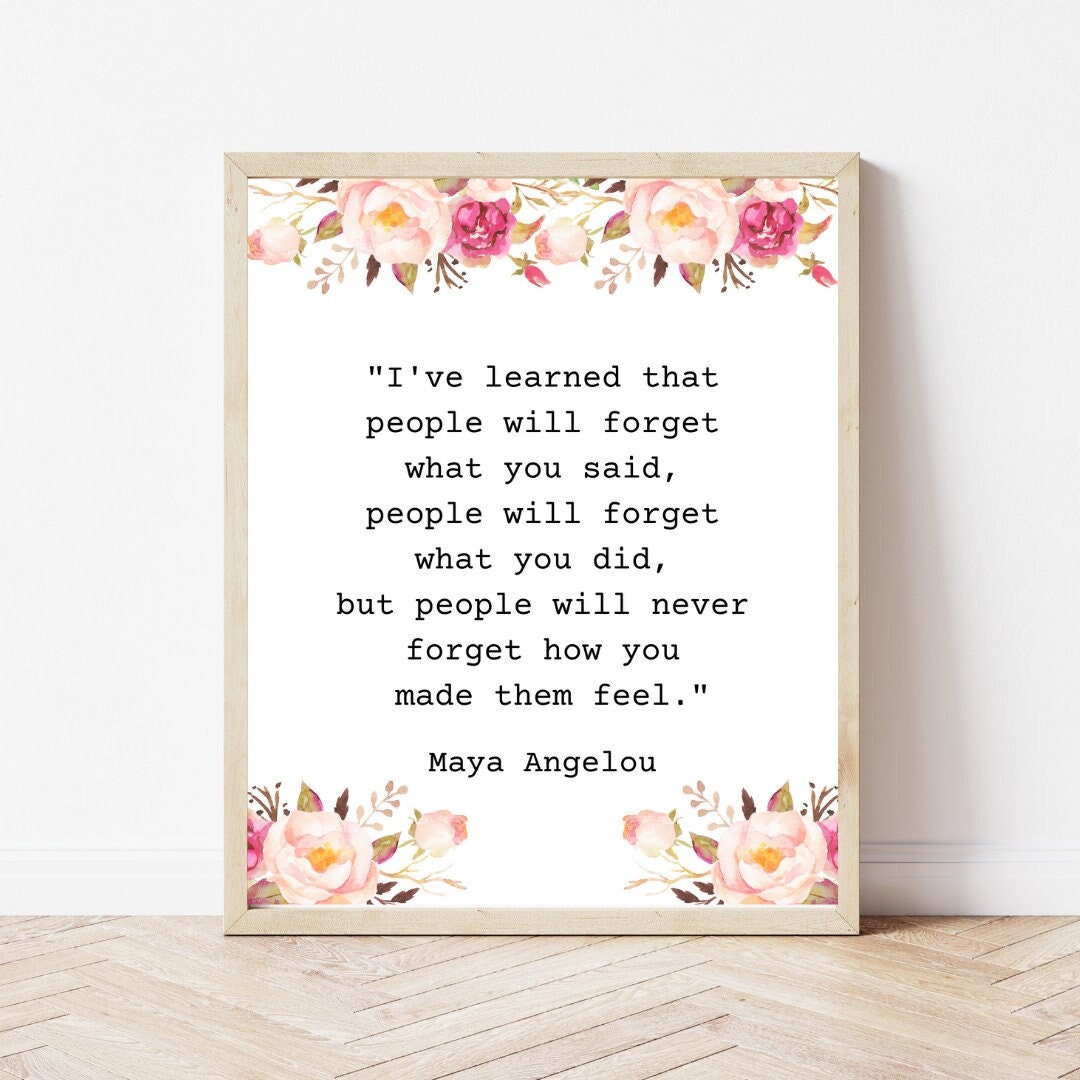 Maya Angelou Quote Wall Art Instant Download Poster I've Learned ...