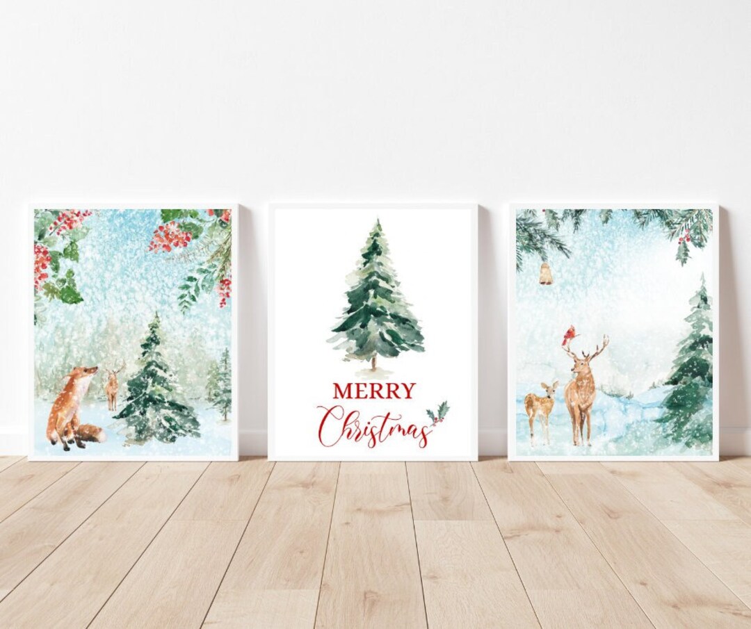 Christmas Print Set of 3 Christmas Gift Home Decor Christmas Printable ...