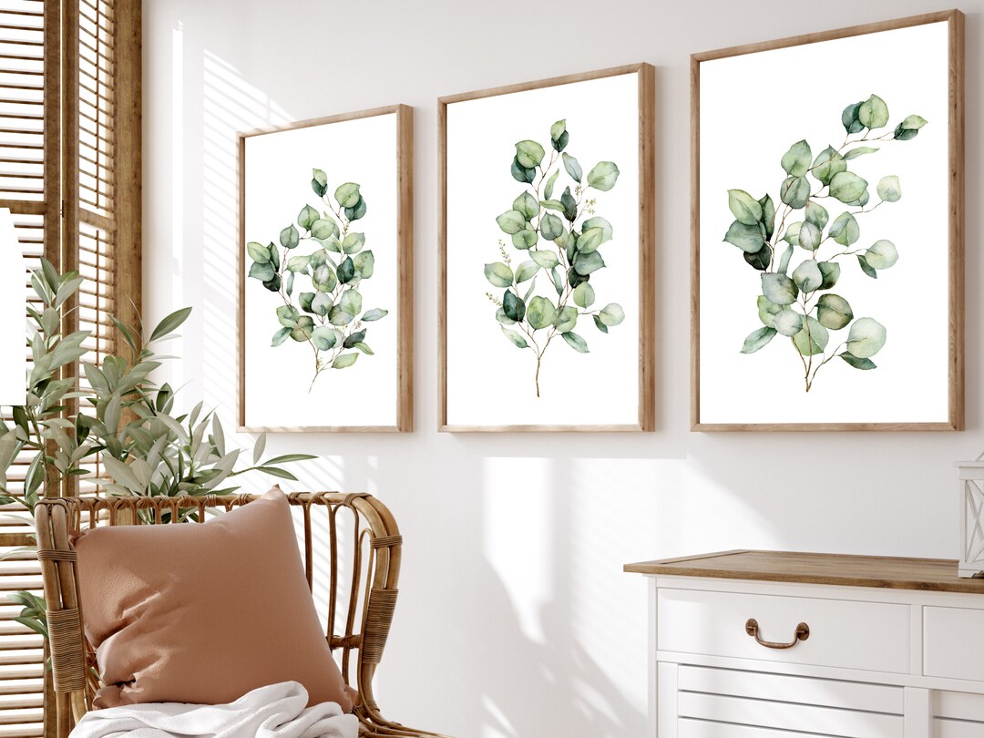 Eucalyptus Prints Set of 3 Watercolor Eucalyptus Printable Wall Art ...