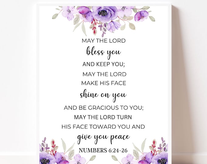 May the Lord Bless You and Keep You Watercolor Print, Benediction Wall ...