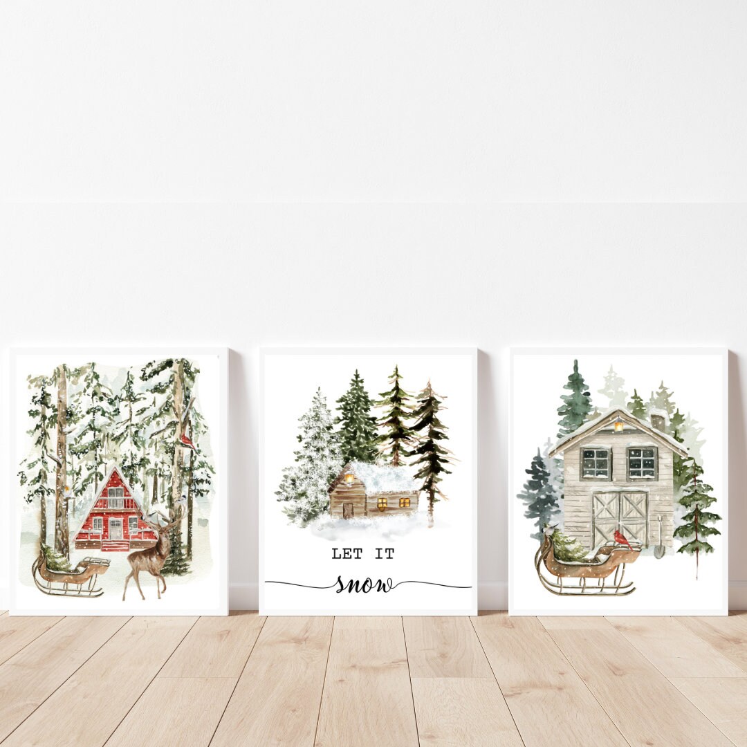 Winter Wonderland Print Winter Art Print Winter Prints Decor Vintage ...