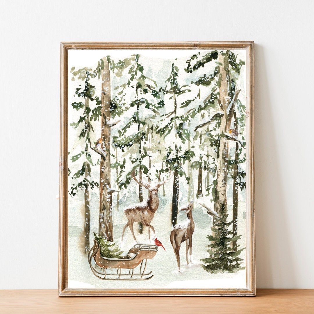 Winter Prints Download Winter Printable Winter Poster Digital Vintage ...