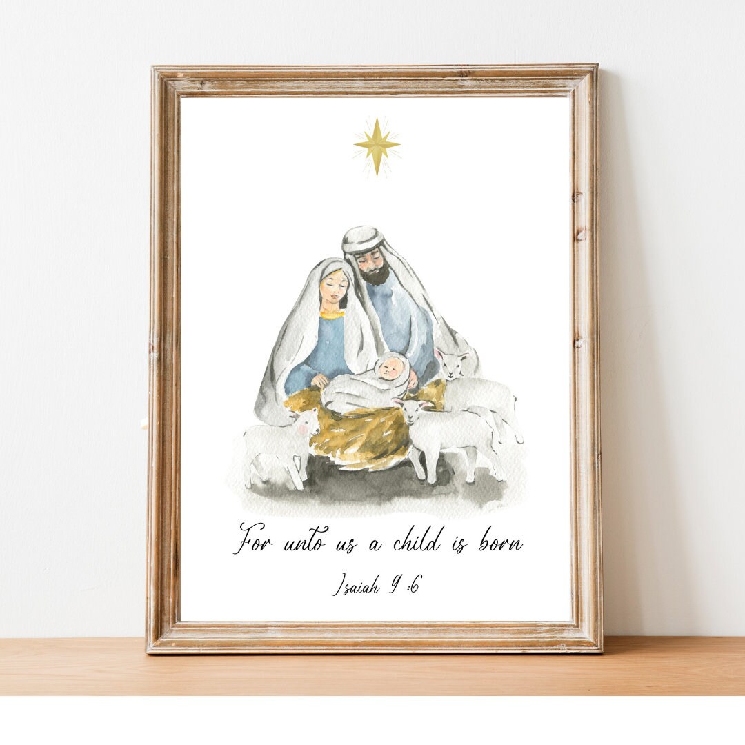 Nativity Scene Print Christmas Nativity Print Digital Download Picture ...