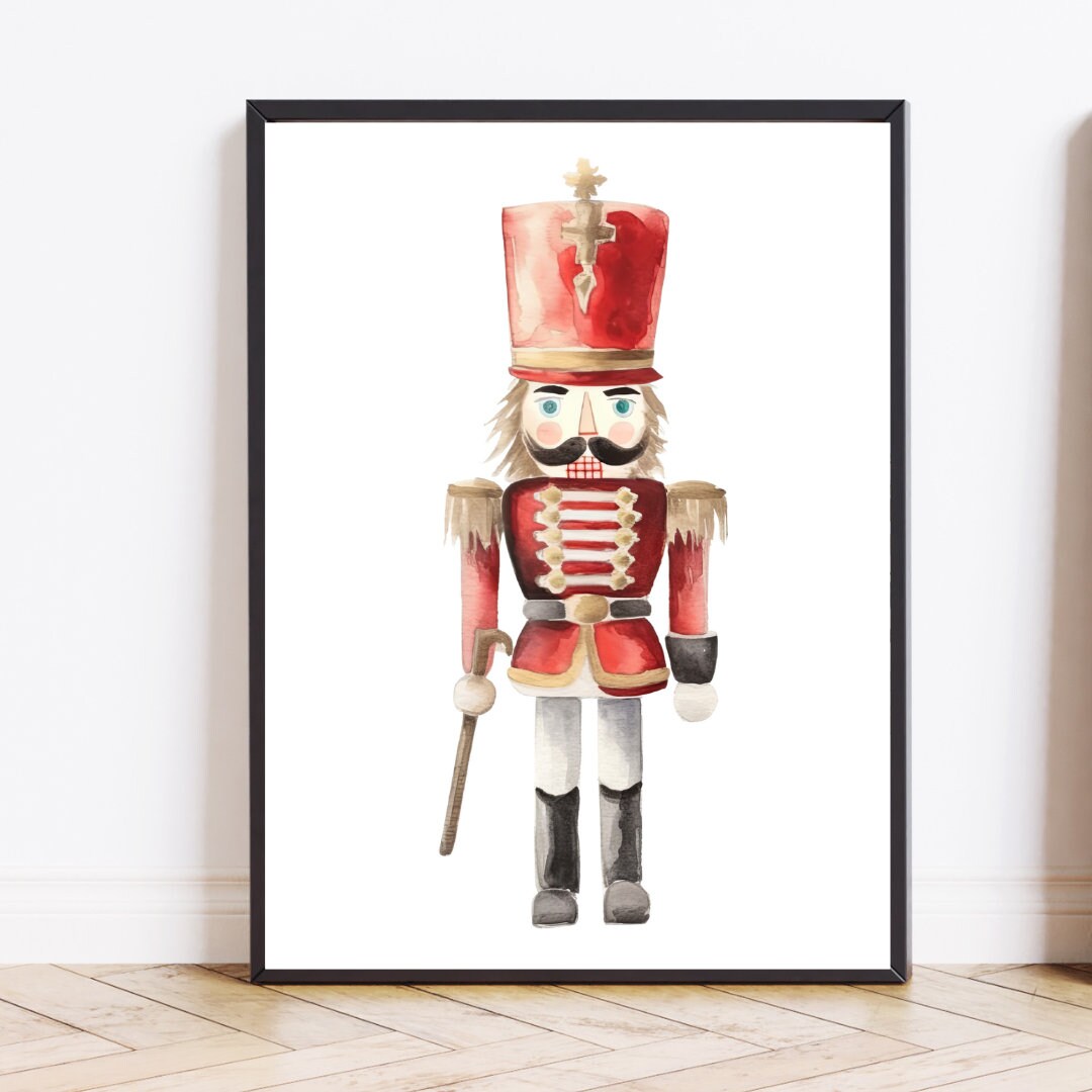 Nutcracker Printable Nutcracker Christmas Print Watercolor Christmas ...