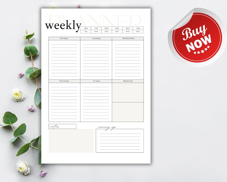 Nude Weekly Planner Printable to Do List, Minimal Weekly Schedule ...