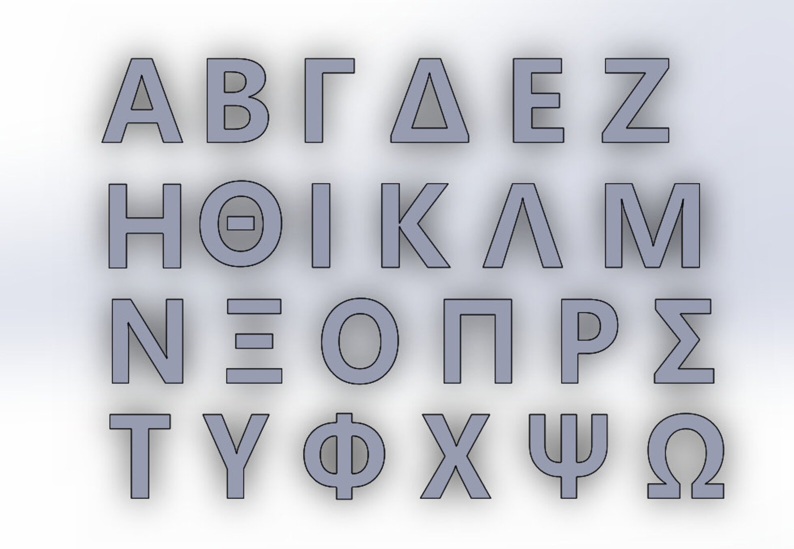 Alphabet greek letters stl file for 3d printing | Etsy