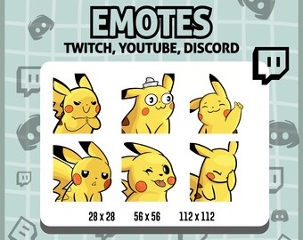 Digital Cool, Touched, Poker Face Twitch Emote Pikachu Emotes Pack For ...