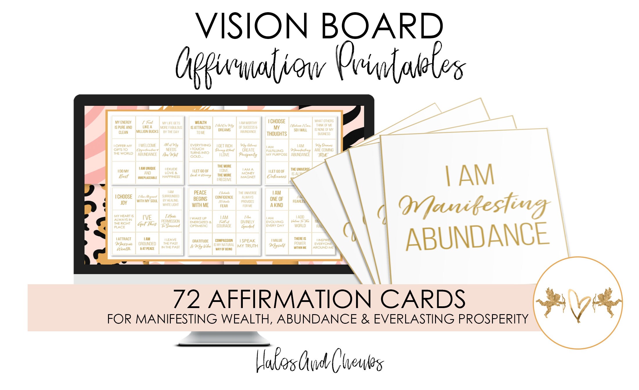 72 Vision Board Printable Cards for Manifestation and Affirmation of ...