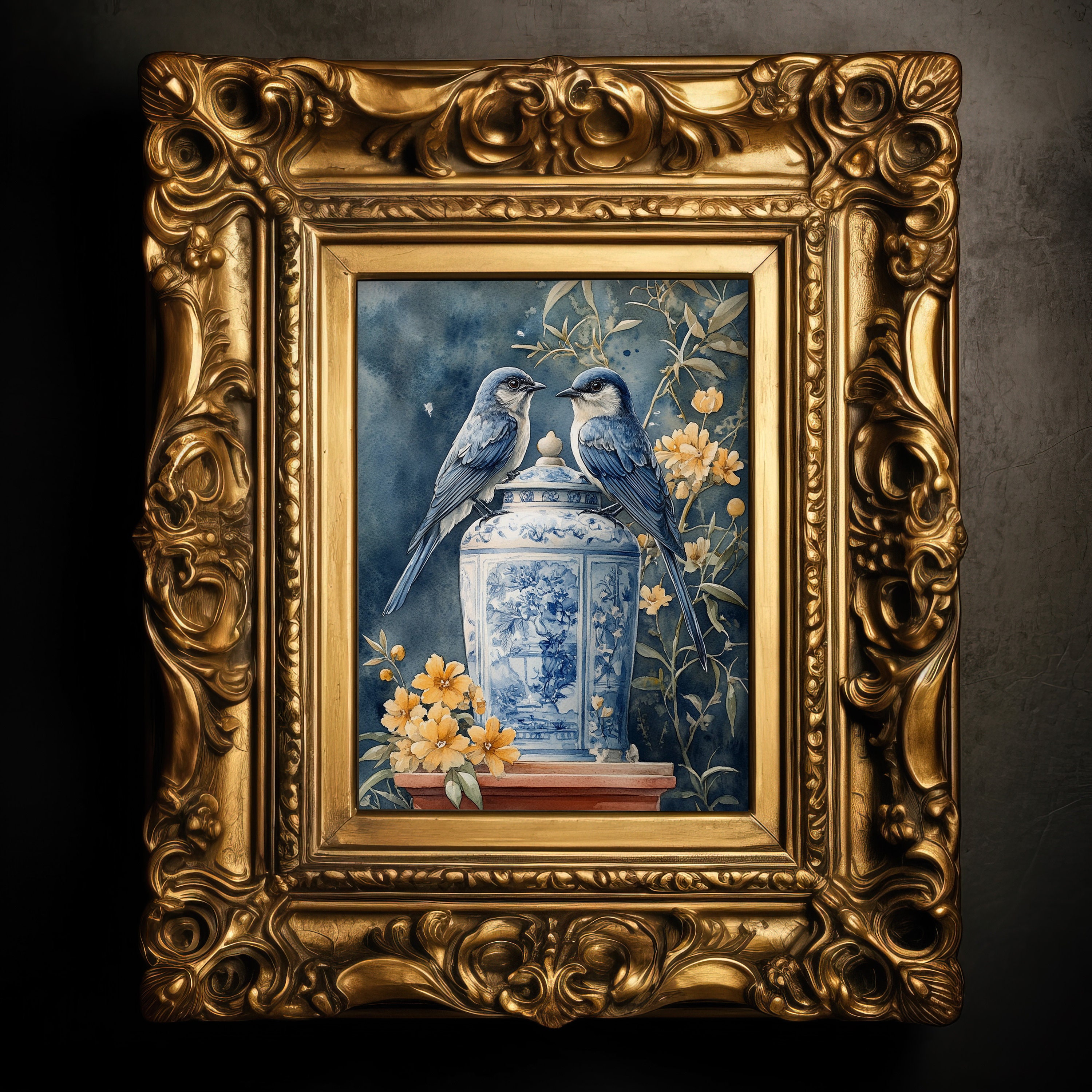 GICLEE Chinoiserie Print French Blue Chinoiserie Art Prints, Wall Decor ...