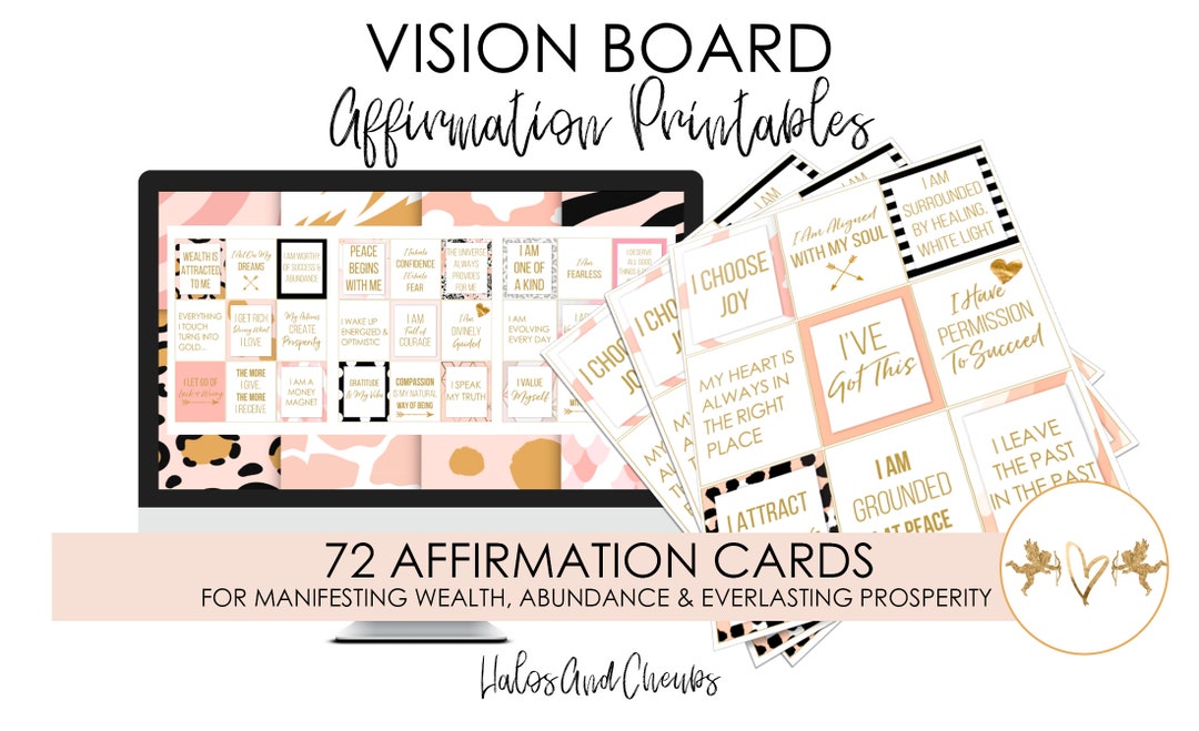Vision Board Kit With Affirmation and Manifestation Cards for Wealth ...