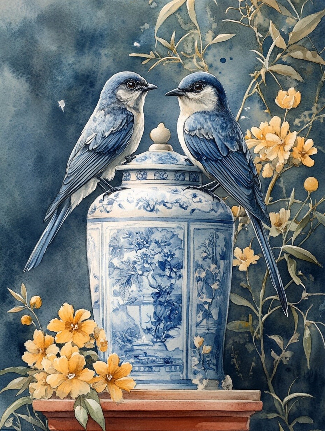 GICLEE Chinoiserie Print French Blue Chinoiserie Art Prints, Wall Decor ...
