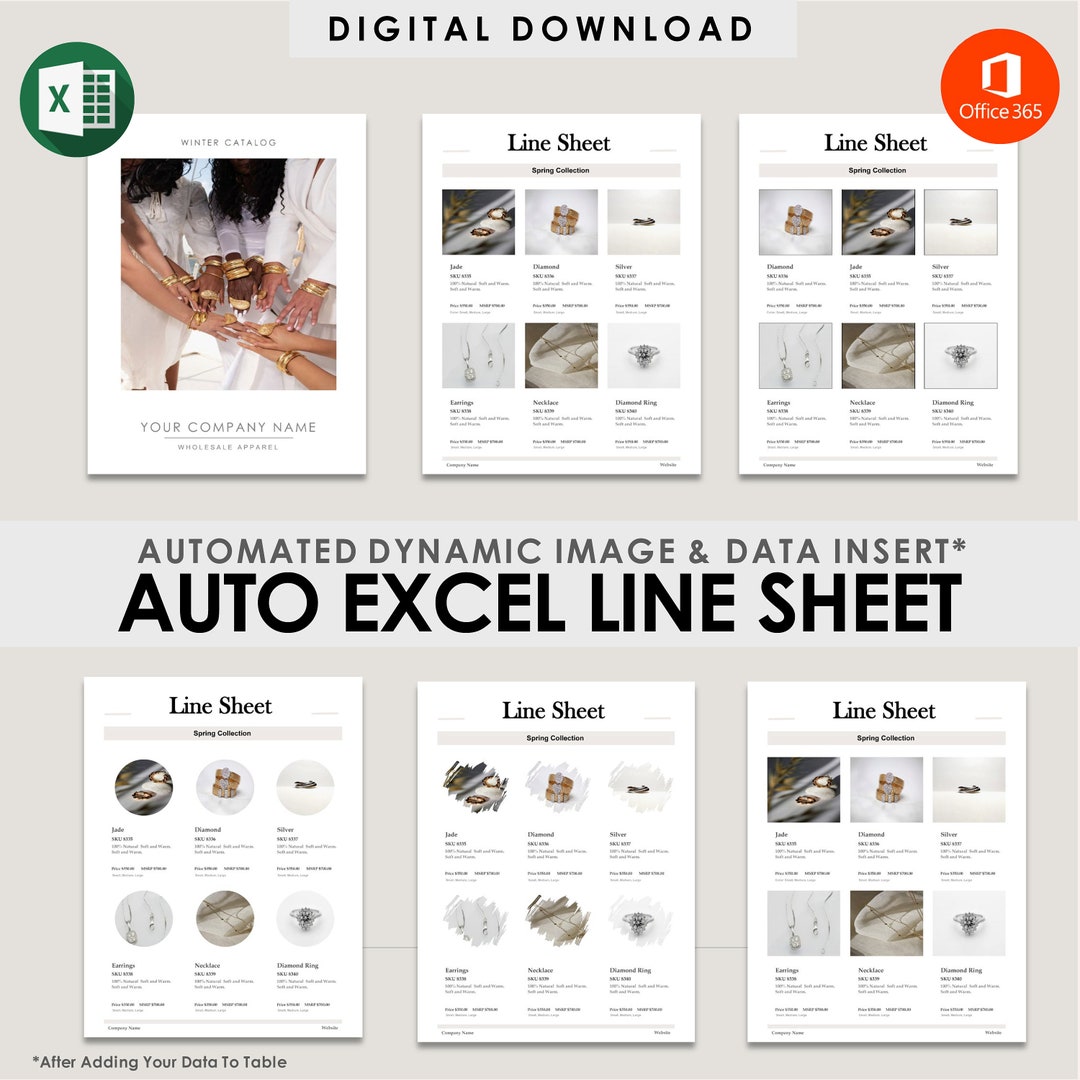 Auto Line Sheet - Wholesale Line Sheet Bundle - Automated Excel ...