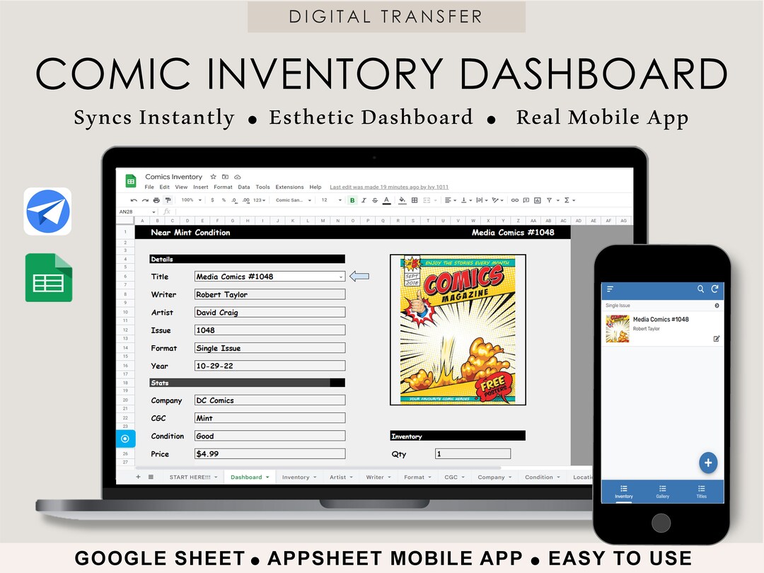 Comic Database Dashboard and Phone App - Update Google Sheet From Real ...