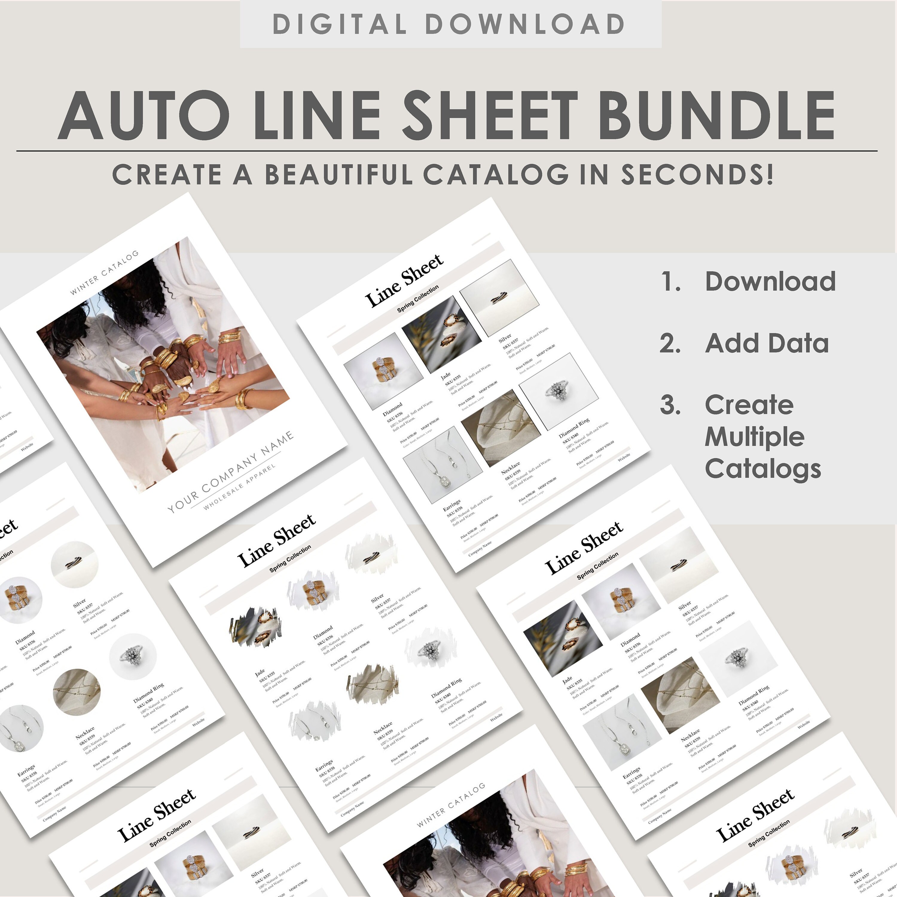 Auto Line Sheet - Wholesale Line Sheet Bundle - Automated Excel ...
