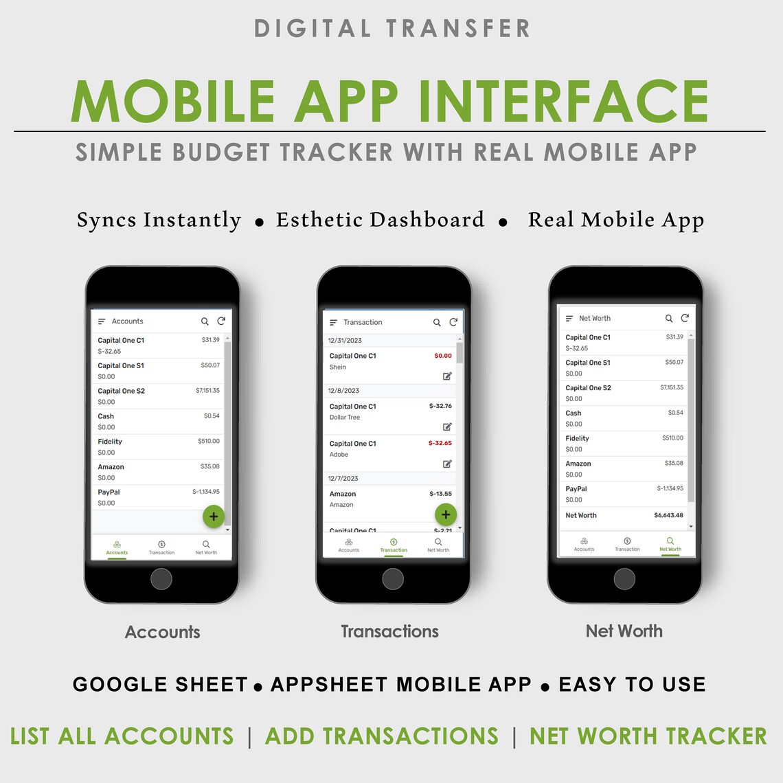Master Your Budget - Dashboard and App - Update Google Sheet From Real ...