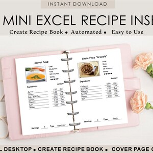 HP Mini Recipe Template - Excel Automated - Etsy