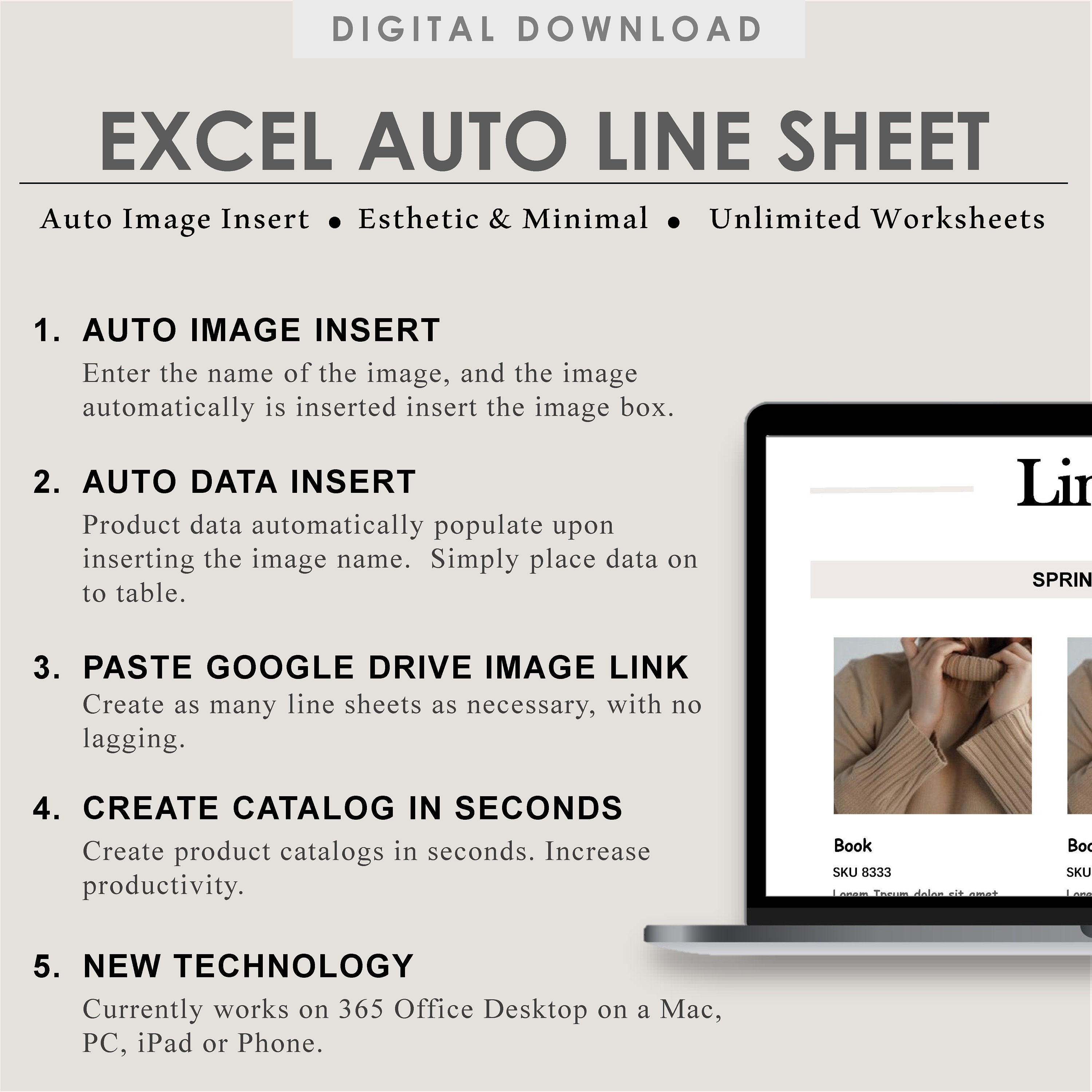 Barcode Line Sheet Wholesale Line Sheet Automated Excel Workbook Retail ...