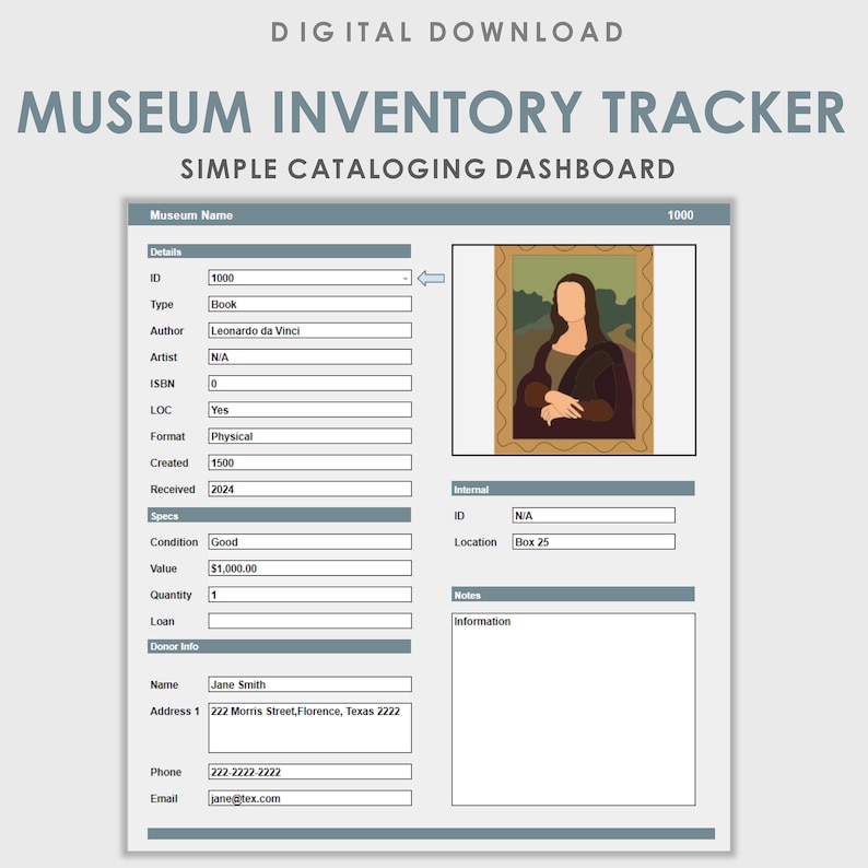 Museum Inventory Tracker - Etsy