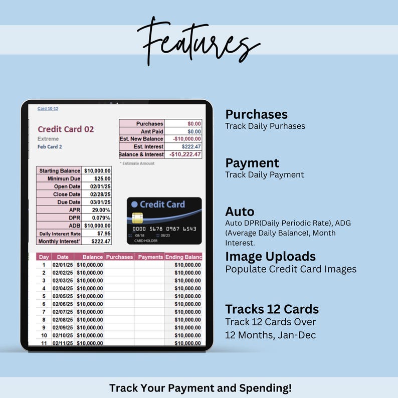 Velocity Banking - Excel Credit Card Debt Tracker - Etsy