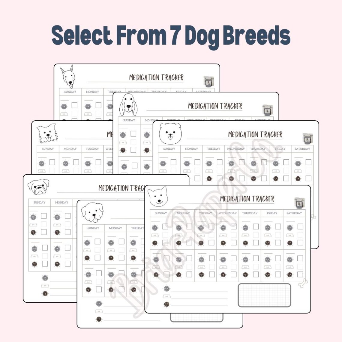 2-week Pet Medication Tracker | Instant Digital Download | Letter Size ...