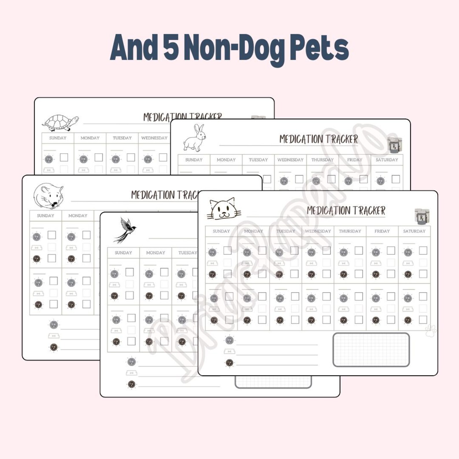 2-week Pet Medication Tracker | Instant Digital Download | Letter Size ...