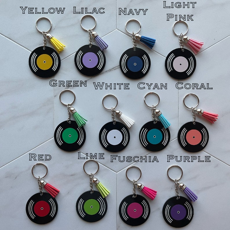 Colorful Vinyl Record Keychains - Etsy