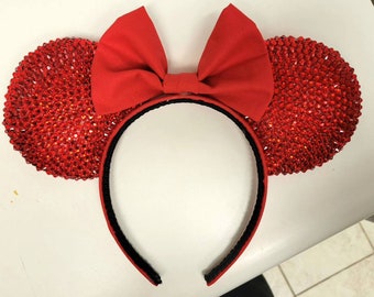 Red Polka Dots Minnie Mouse Ears, Minnie Ears, Disney Ears, Disney ...