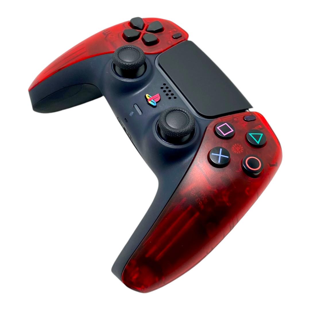 Clear Red Retro PS5 Controller X Sony Playstation 5 Dualsense PC Custom ...