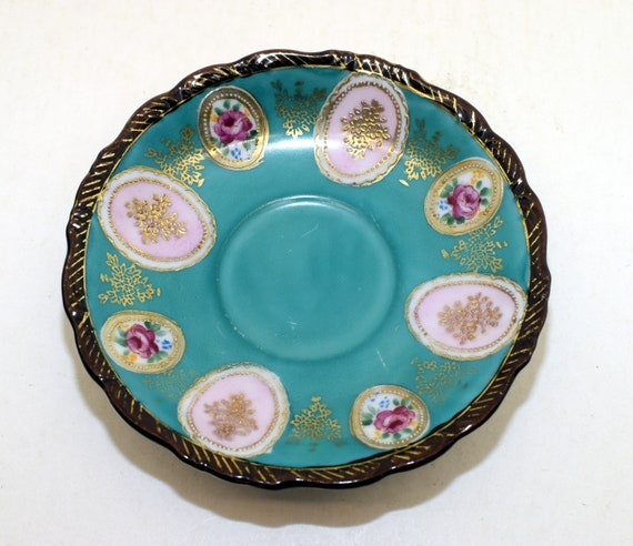 Vintage Saji occupied Japan fancy china small plate - Gem