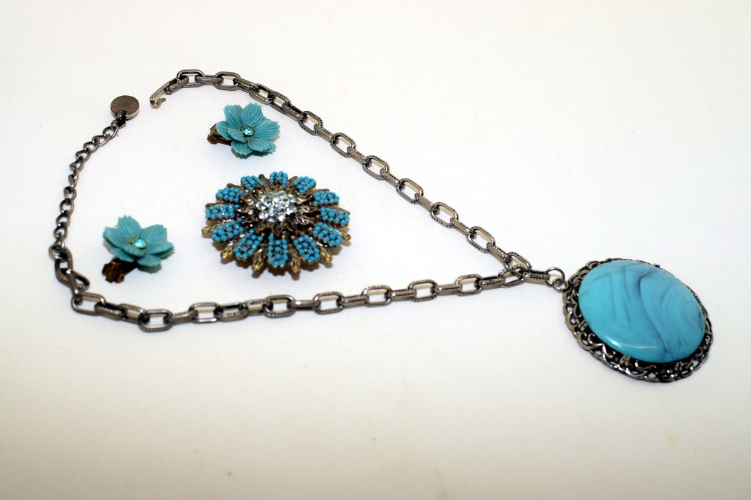 Vintage Turquoise Blue Set - Etsy